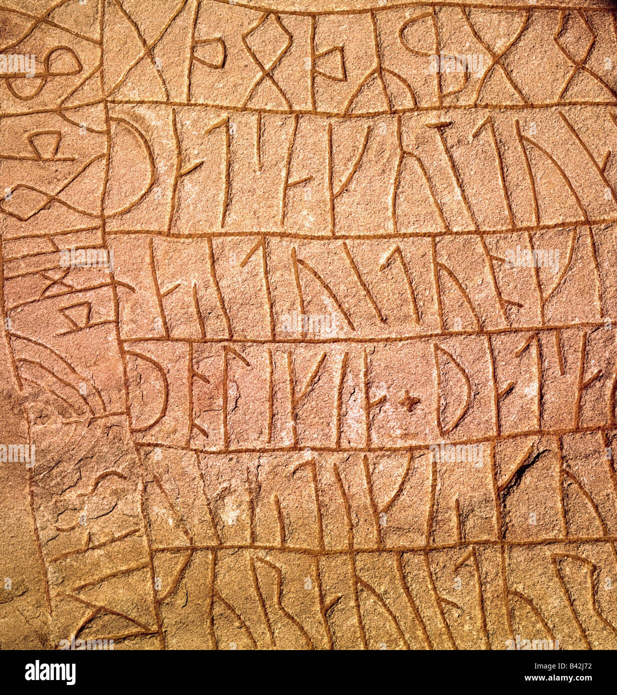 writing, scripture, runes, Rök Runetone, Östergötland, Sweden, 9th ...