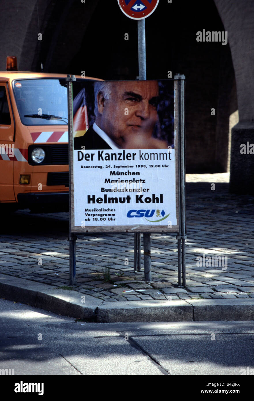 politics, elections, election poster, Bundestag election 1998, election ...