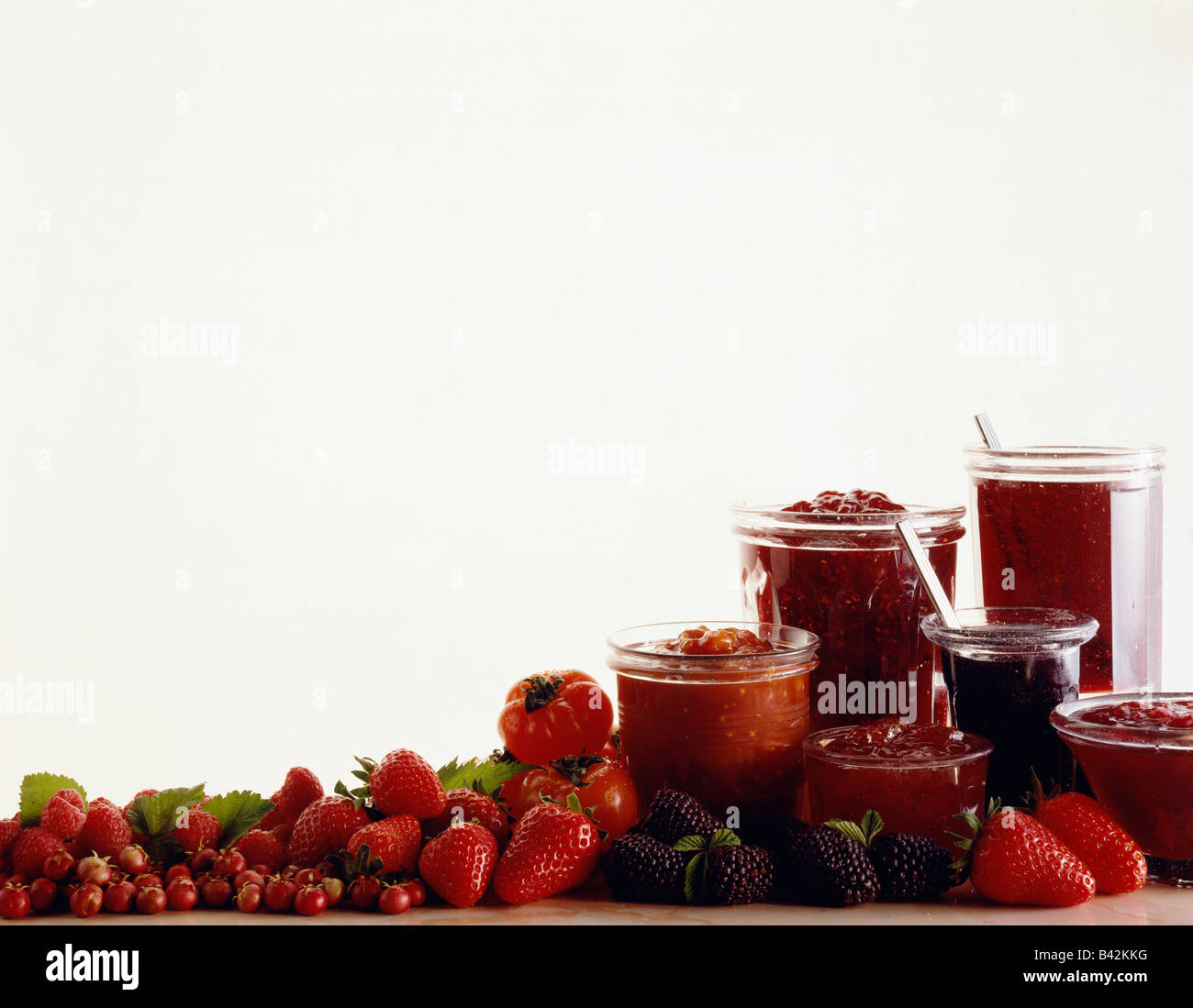 selection of summer fruit jams Stock Photo - Alamy