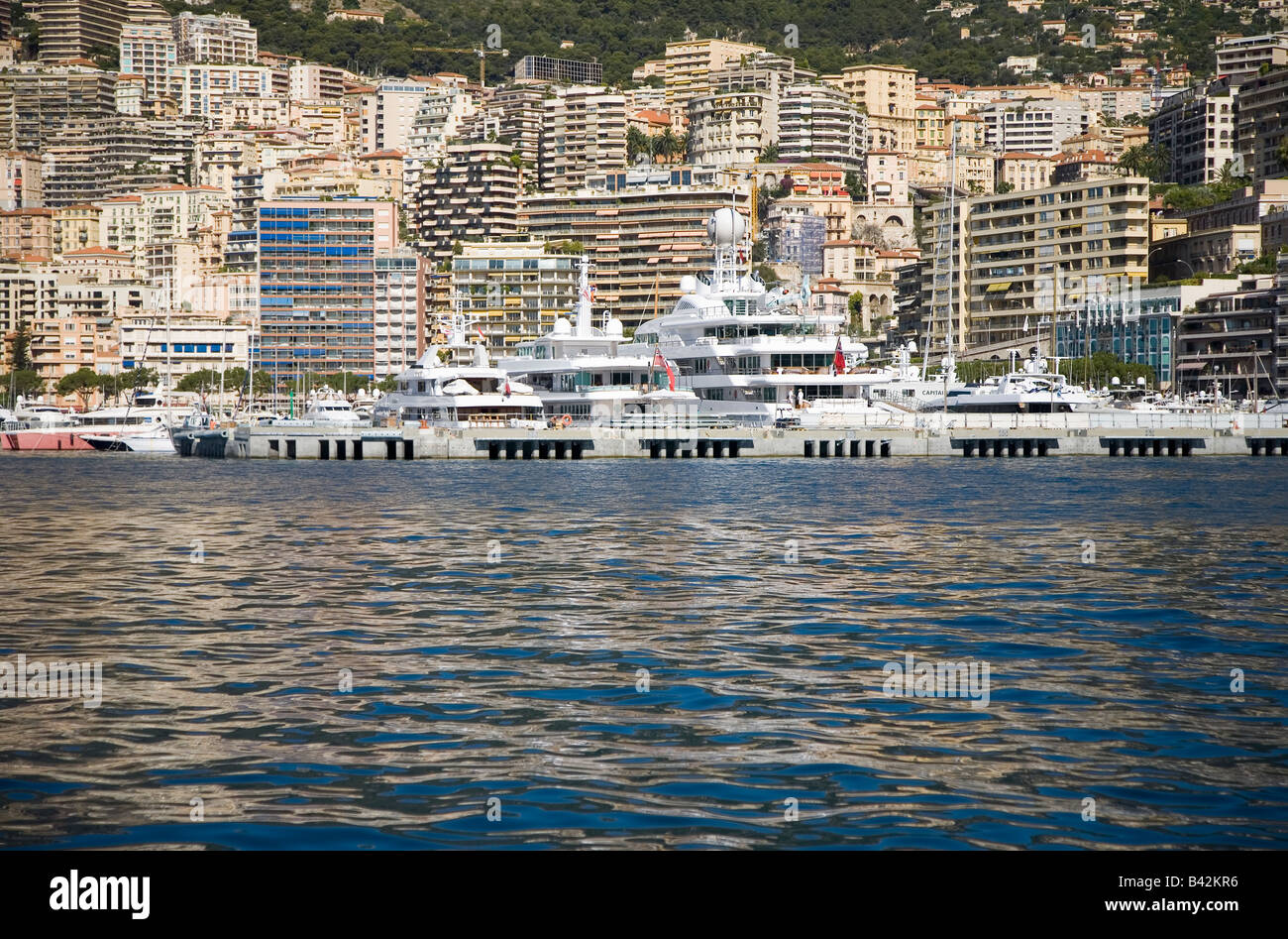 Seaside view of Monte-Carlo and skyline, the Principality of Monaco ...