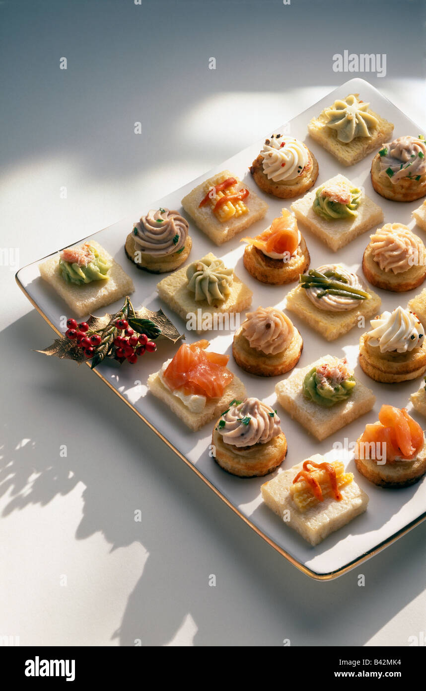 Selection of canapés Stock Photo - Alamy
