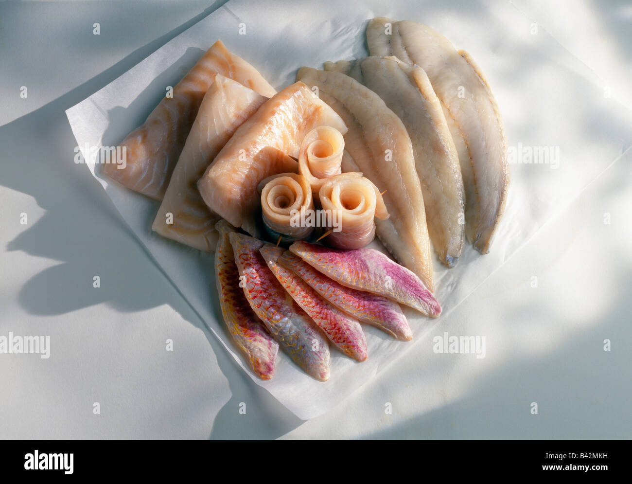 selection of raw fish fillets Stock Photo - Alamy