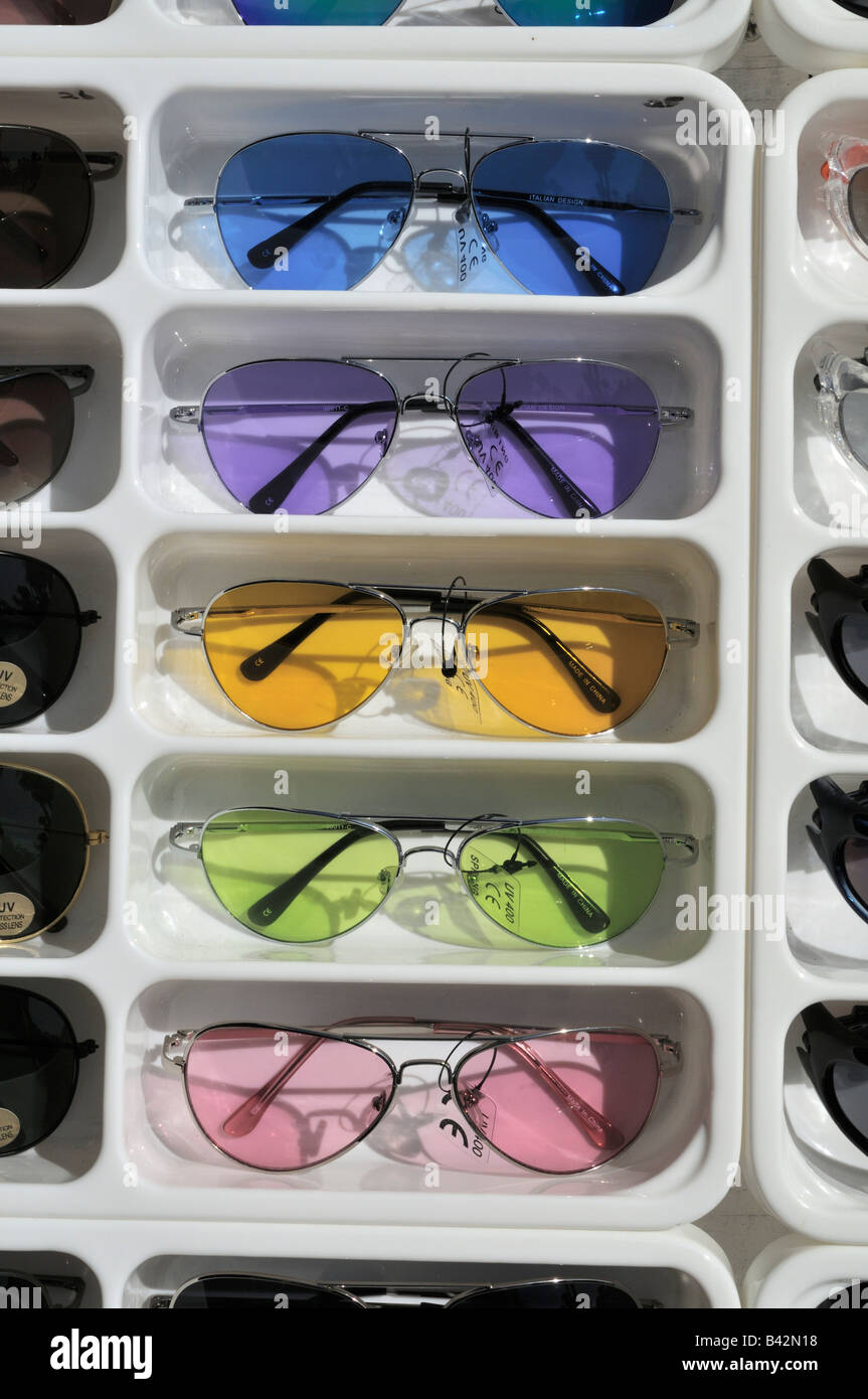 Stylish sun glasses in pastel rainbow hues Stock Photo - Alamy