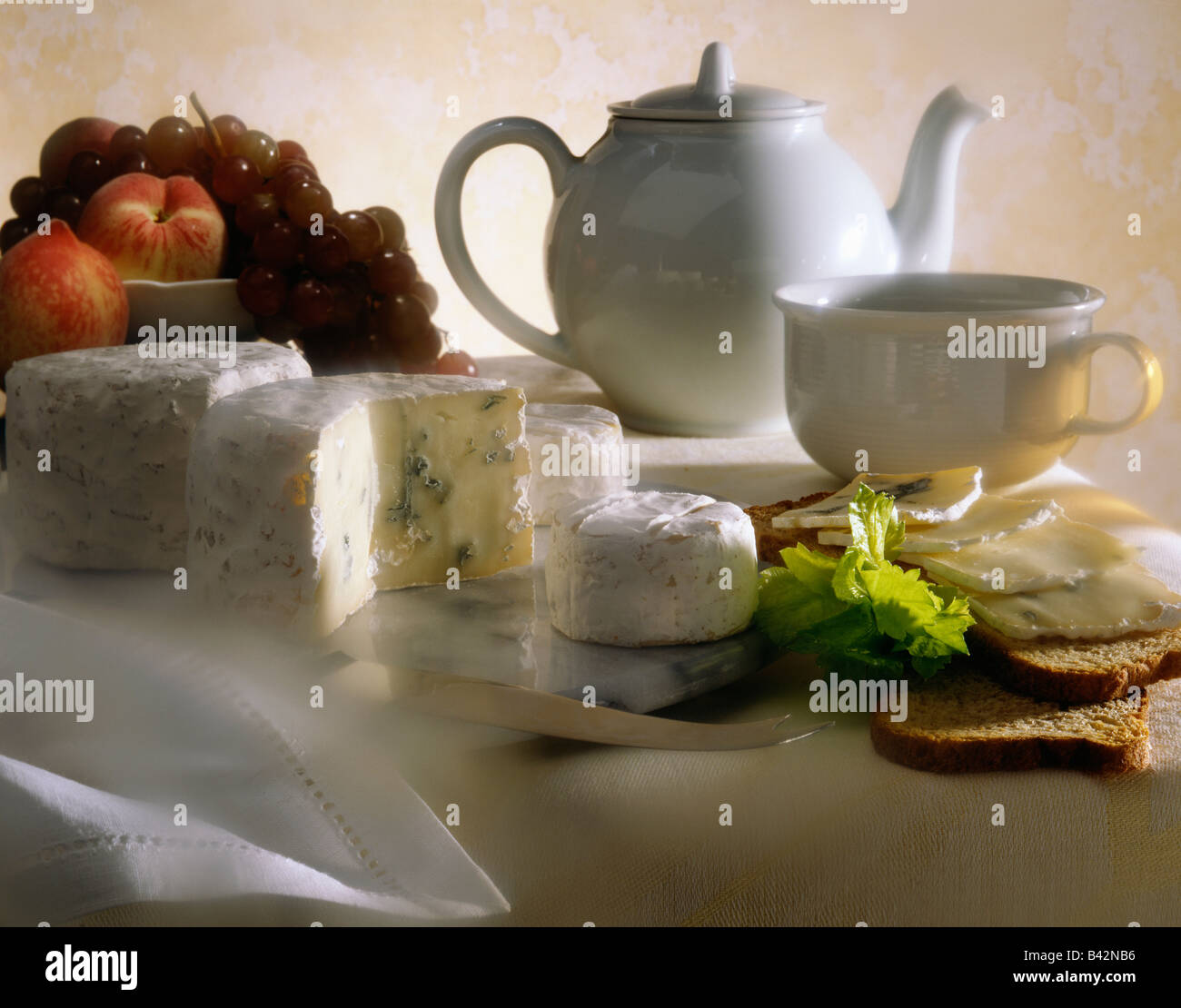 Tea and cheeses Stock Photo - Alamy