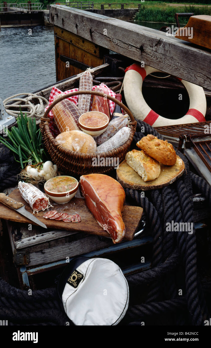 Cooked meats on the boat Stock Photo - Alamy