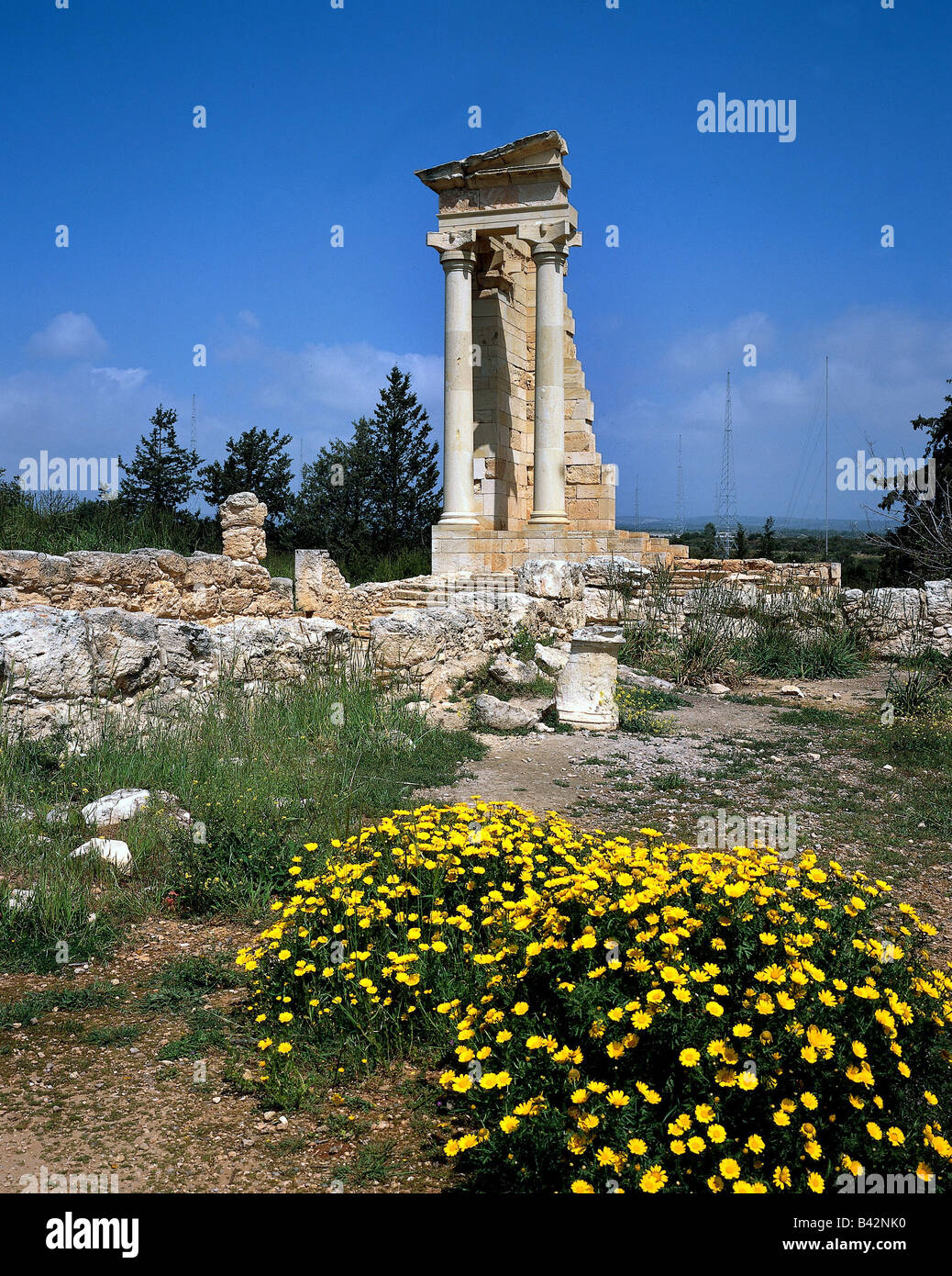 geography / travel, Cyprus, Kourion, Apollo sanctuary, ruin, column ...