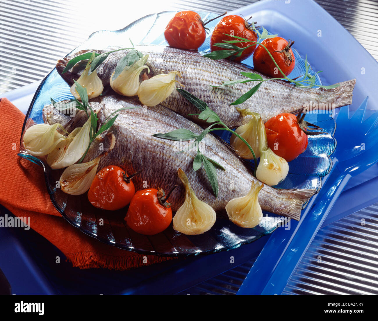 Steam-cooked sea bream Stock Photo - Alamy