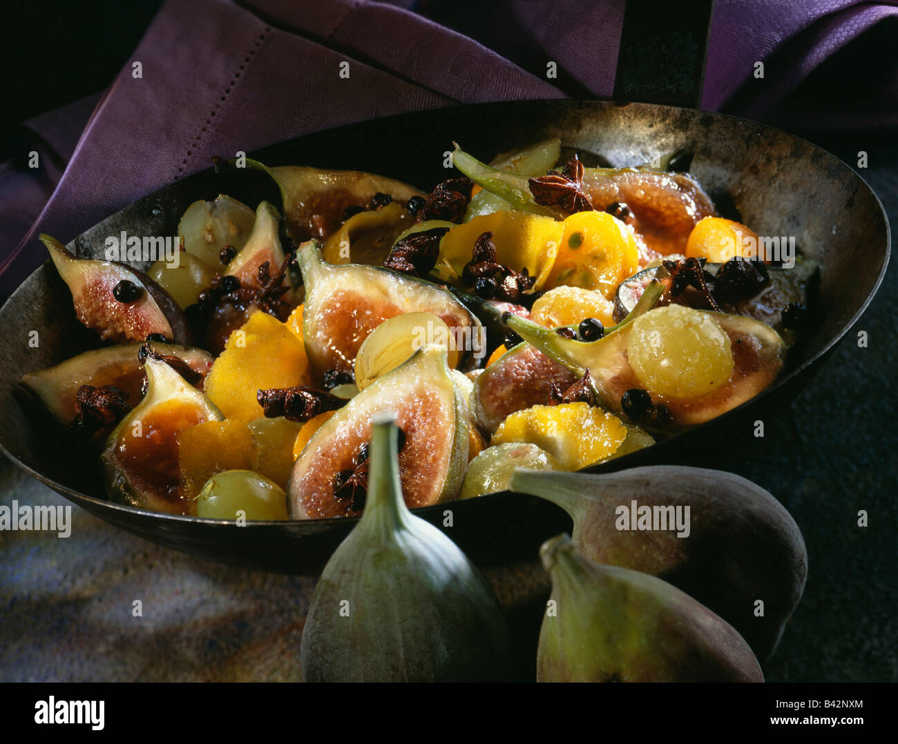 Pan-fried figs with spices Stock Photo - Alamy