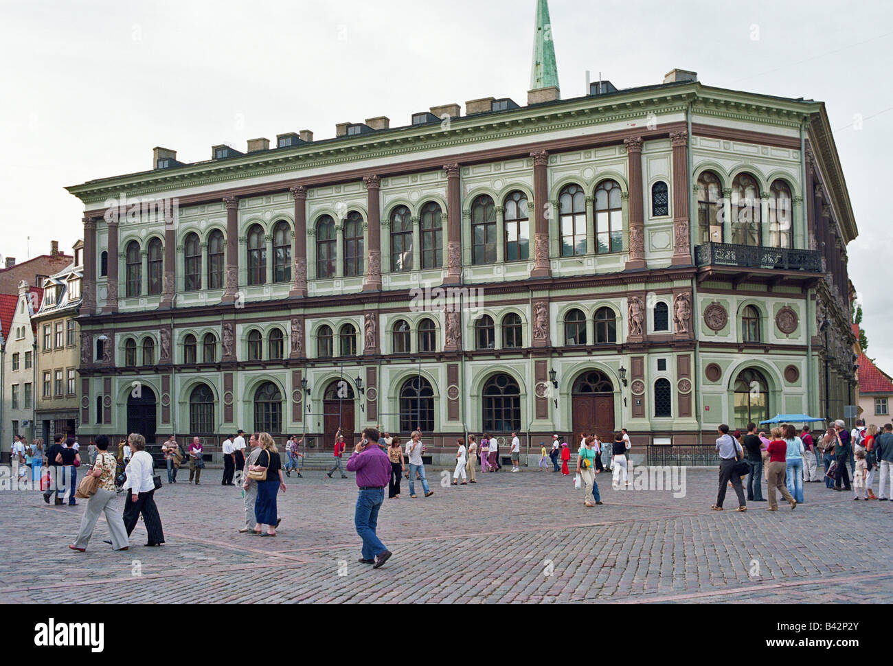 The building of the Riga Stock Exchange in the Old Town, Latvia Stock ...