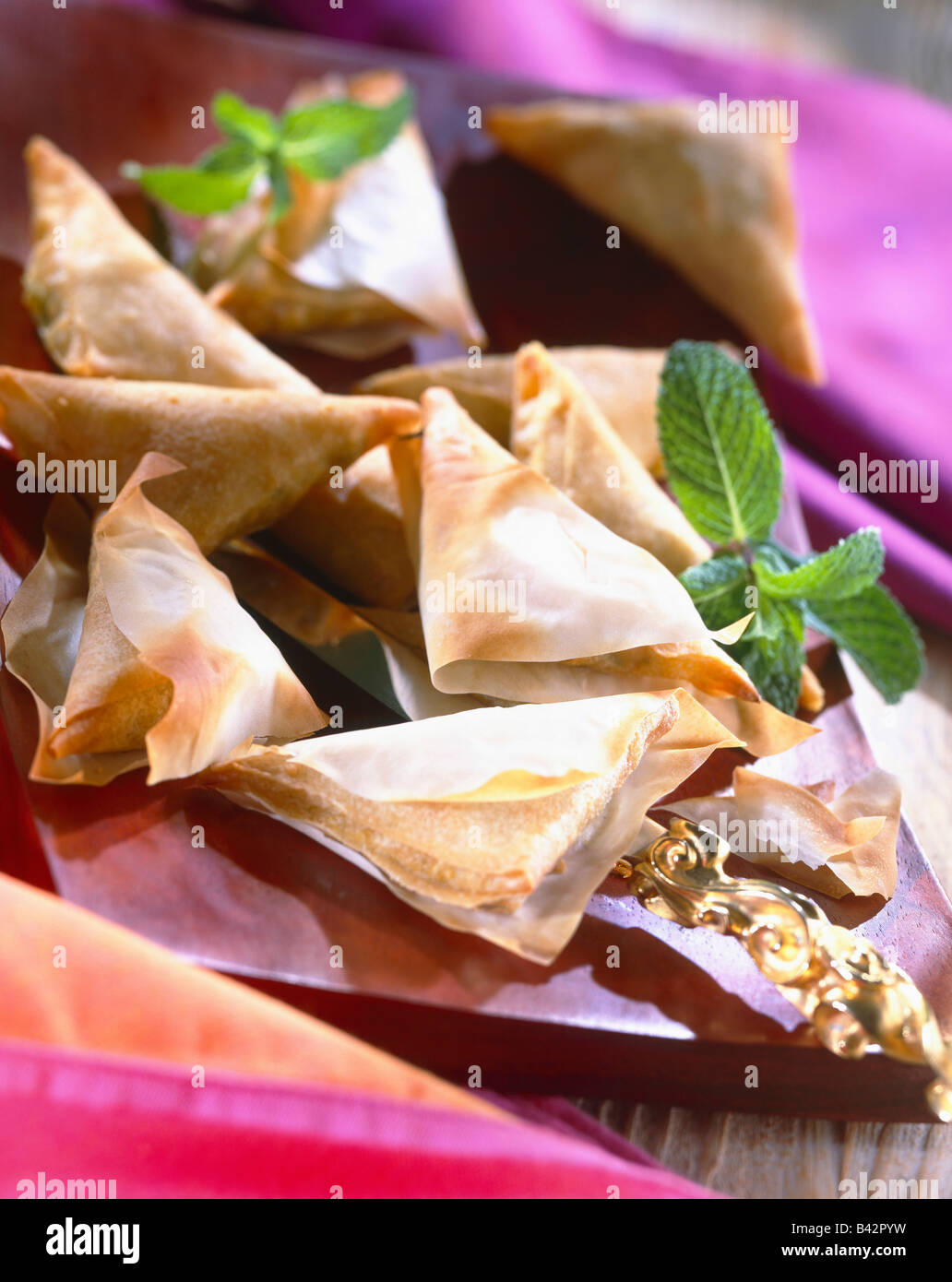 Filo-pastry filled with cheese Stock Photo - Alamy