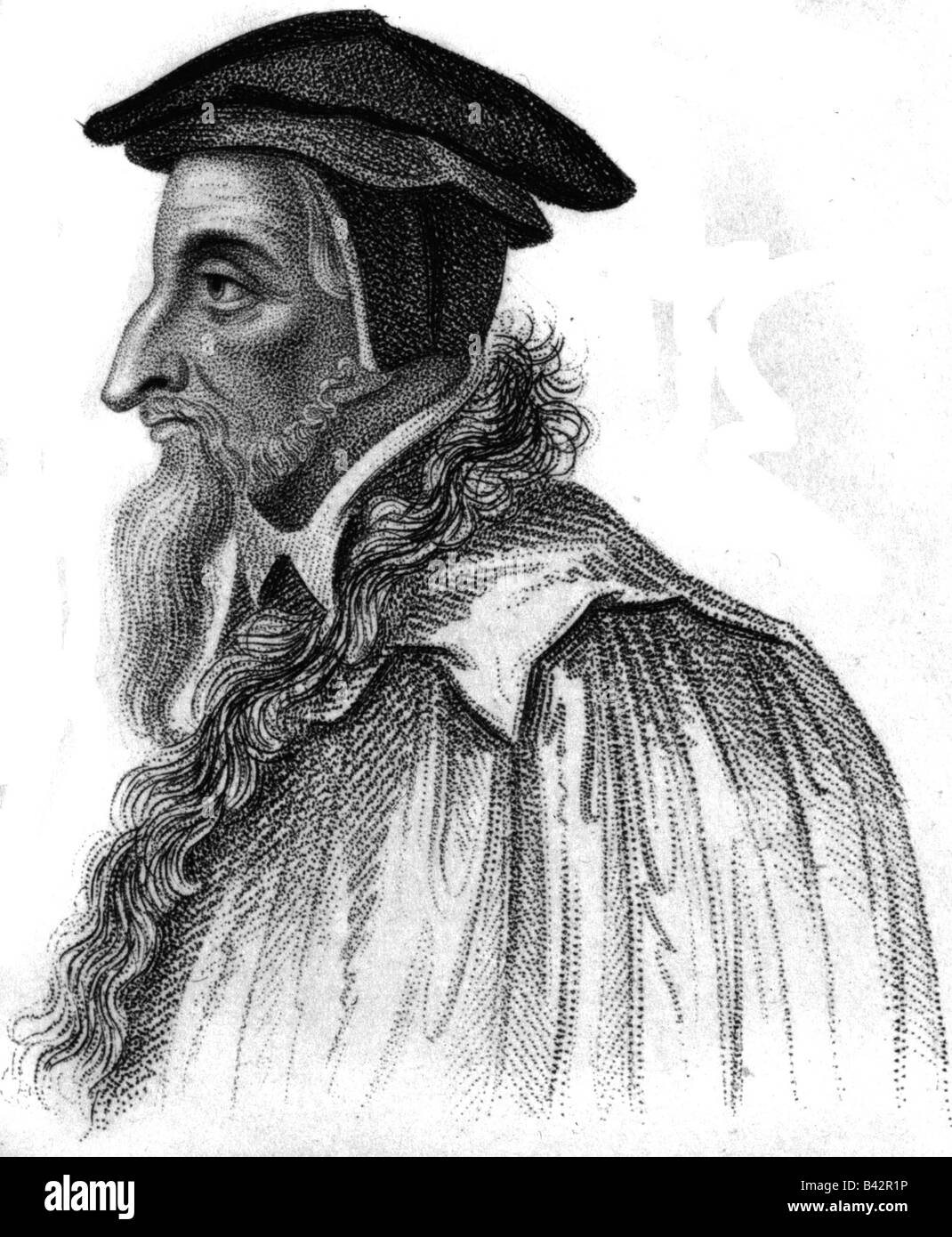 Calvin, John, 10.7.1509 - 27.5.1564, French Reformator, portrait, steel ...