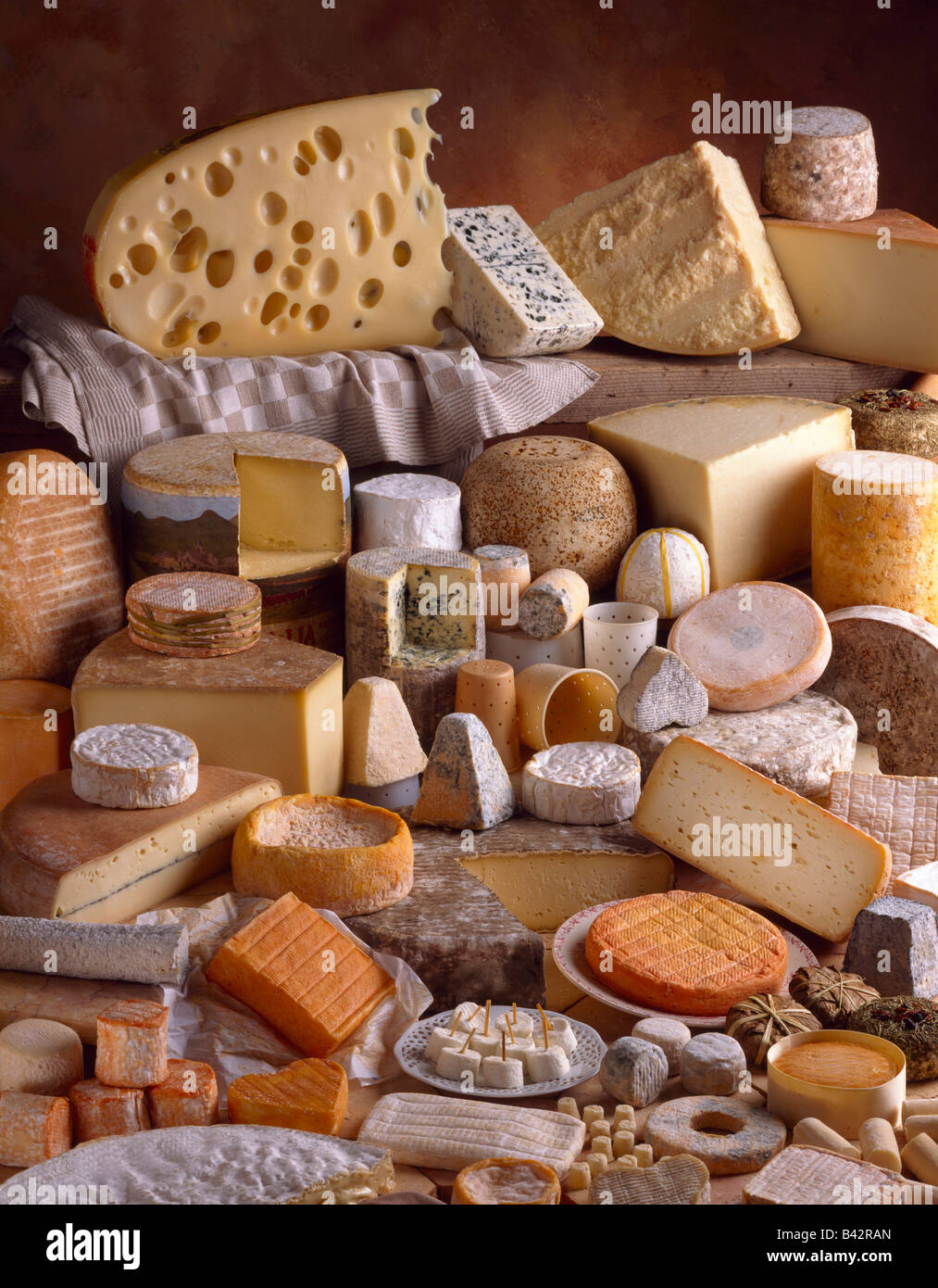 Selection of cheeses Stock Photo - Alamy