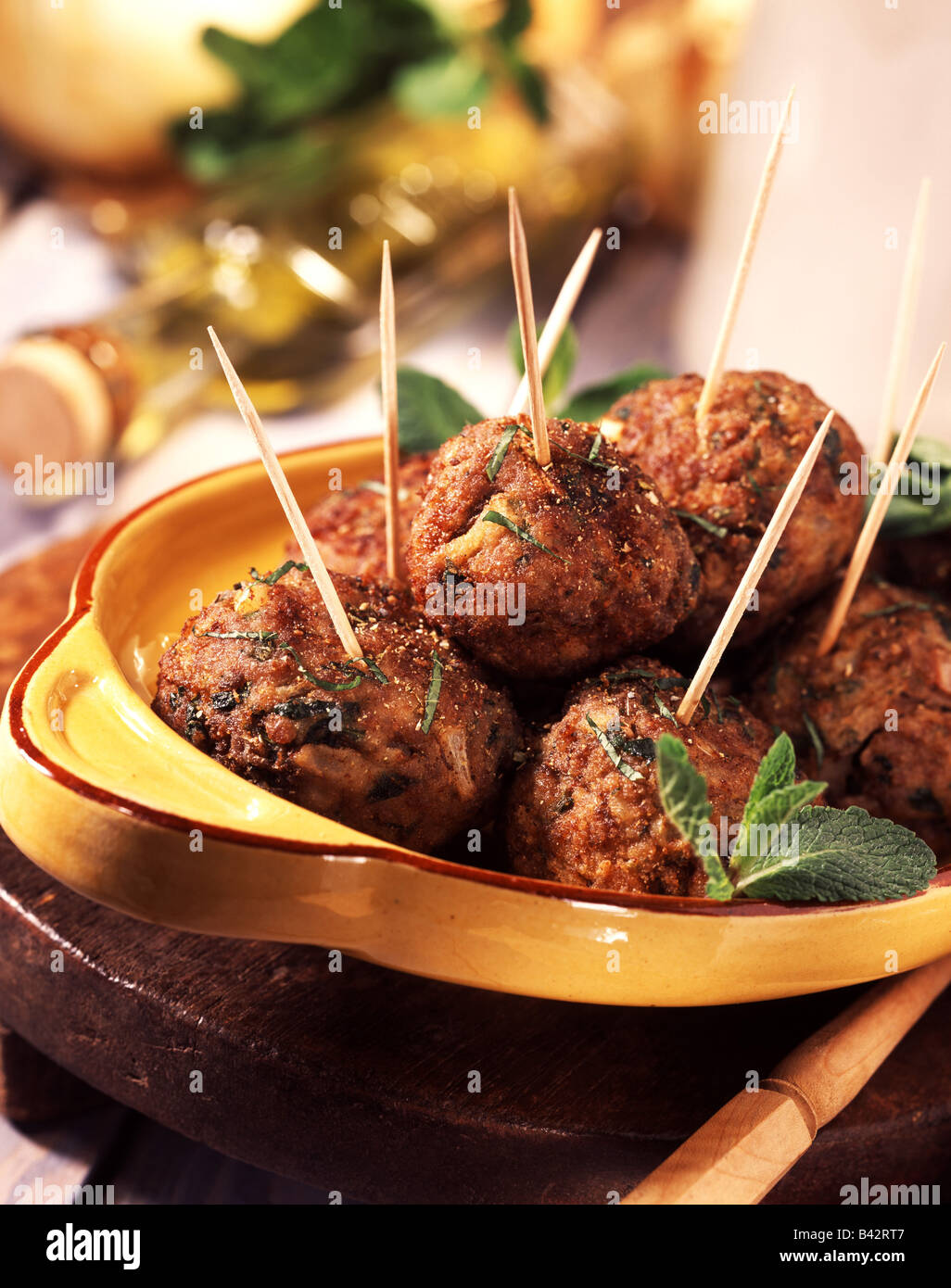 Fried meatballs with mint Stock Photo - Alamy