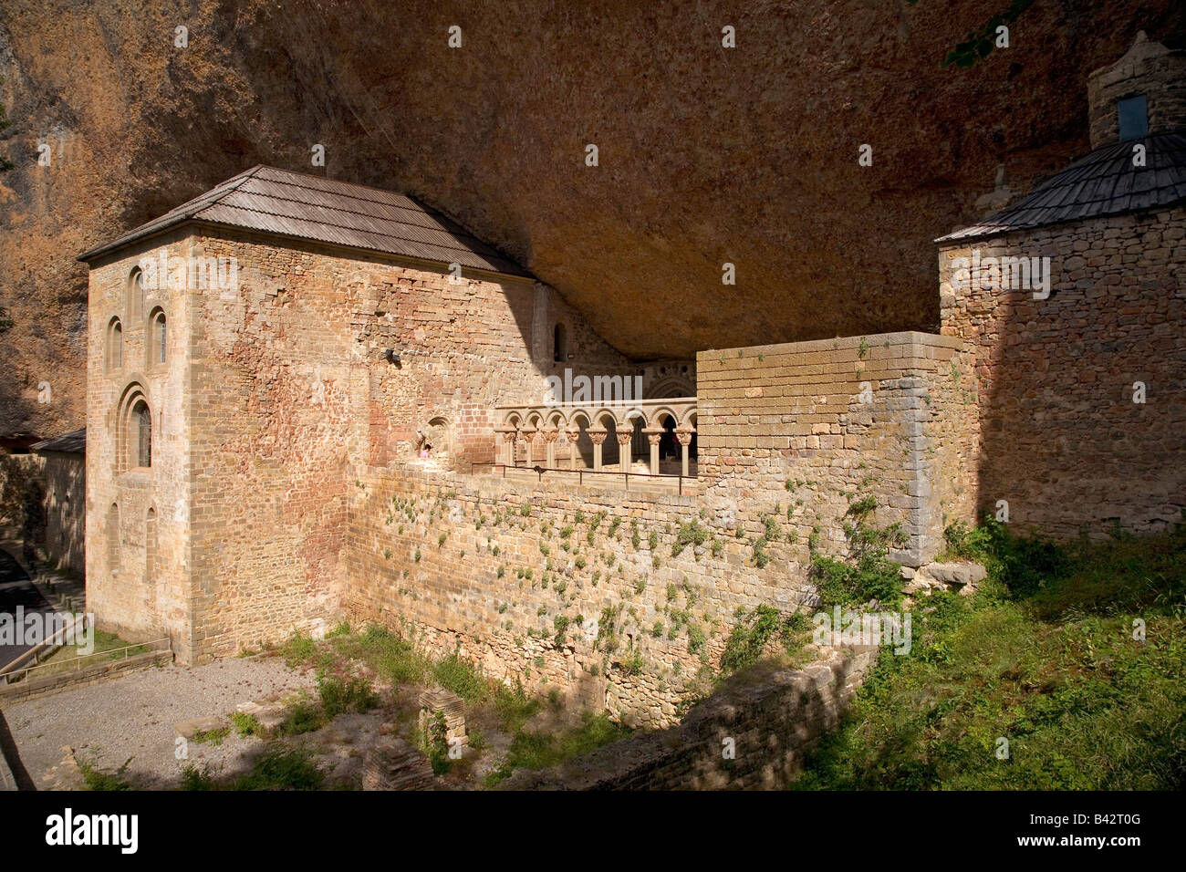 The Monastery of San Juan de la Pena, Jaca, in Jaca, Huesca, Spain ...