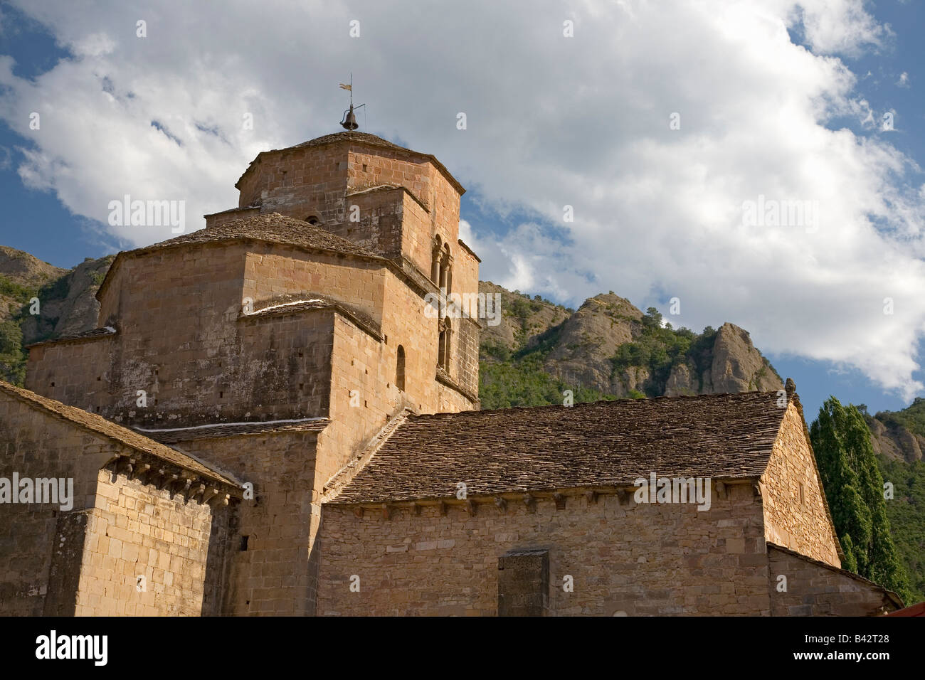 Medieval Church near the Monastery of San Juan de la Pena, Jaca, in ...