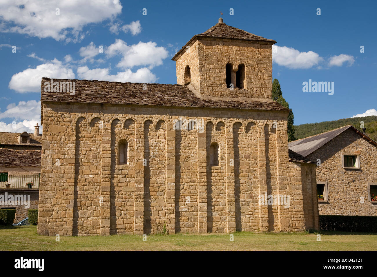 Medieval Church near the Monastery of San Juan de la Pena, Jaca, in ...