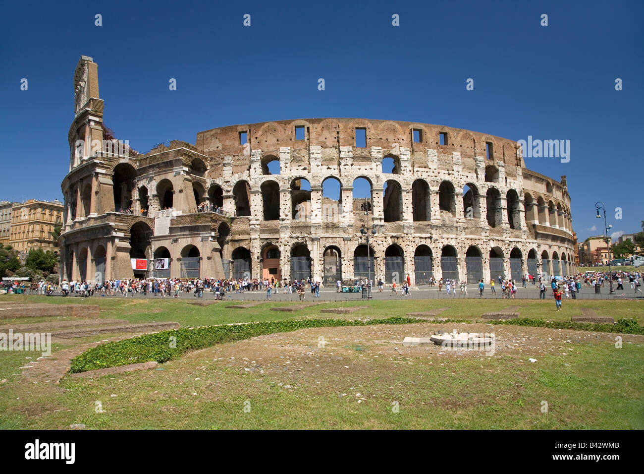 An elliptical amphitheatre in the centre of rome hi-res stock ...