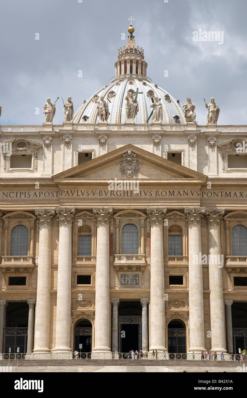 St Peter's Square and St Peter's Basilica at Vatican City, center of Catholic Church, Rome ...
