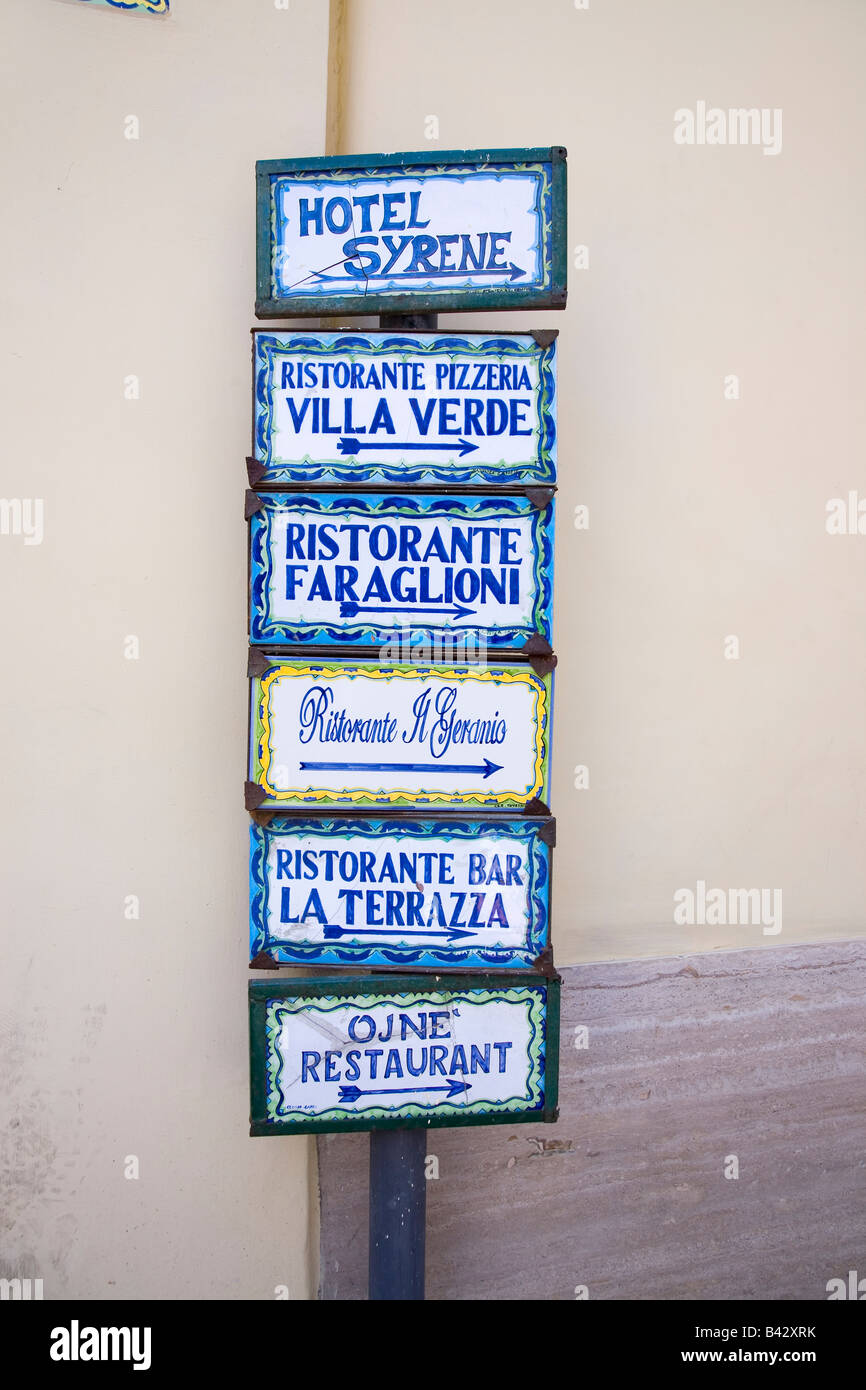 Signs in Capri, Italy, Europe Stock Photo - Alamy