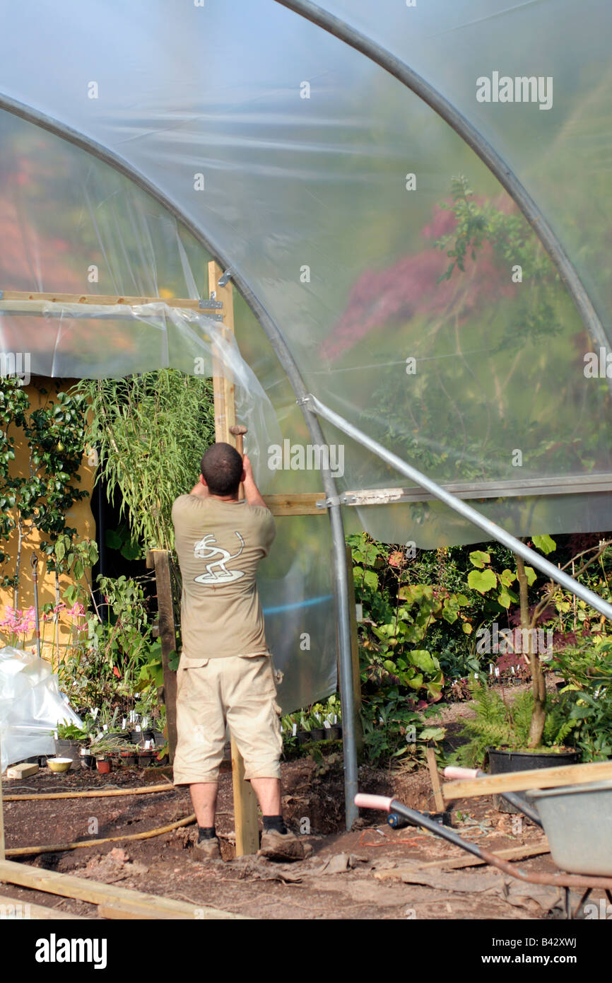 NEWLY ERECTED POLYBUILD 8M POLYTUNNEL CLAD WITH 720G VISQUEEN Stock ...