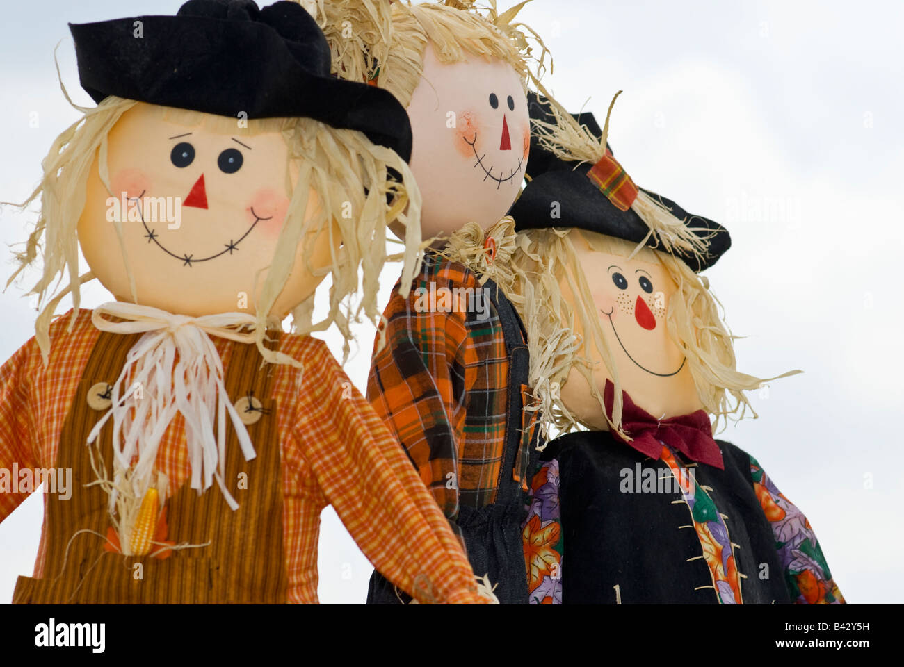 Scarecrows ready for fall celebrations Stock Photo - Alamy