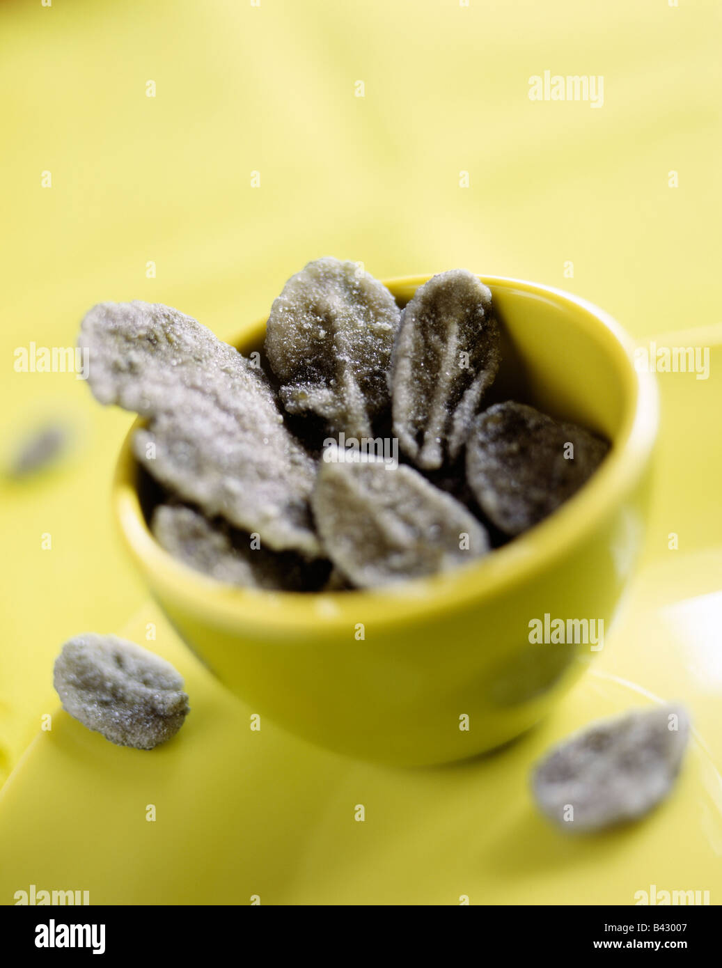 Cristalized mint leaves Stock Photo - Alamy