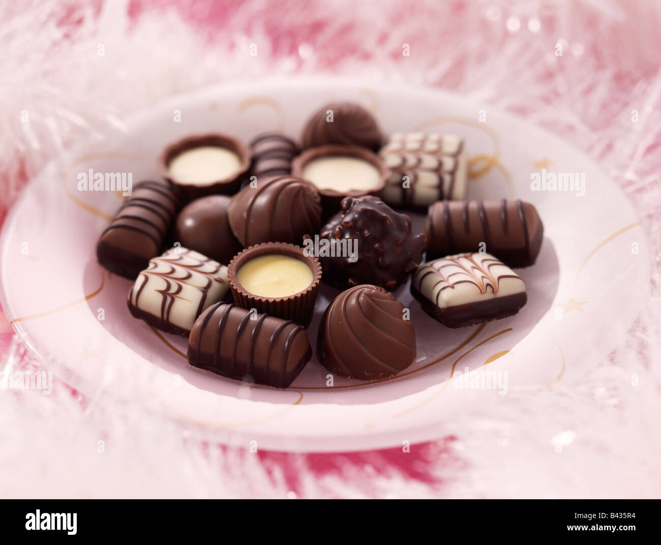 plate of fancy chocolates Stock Photo - Alamy