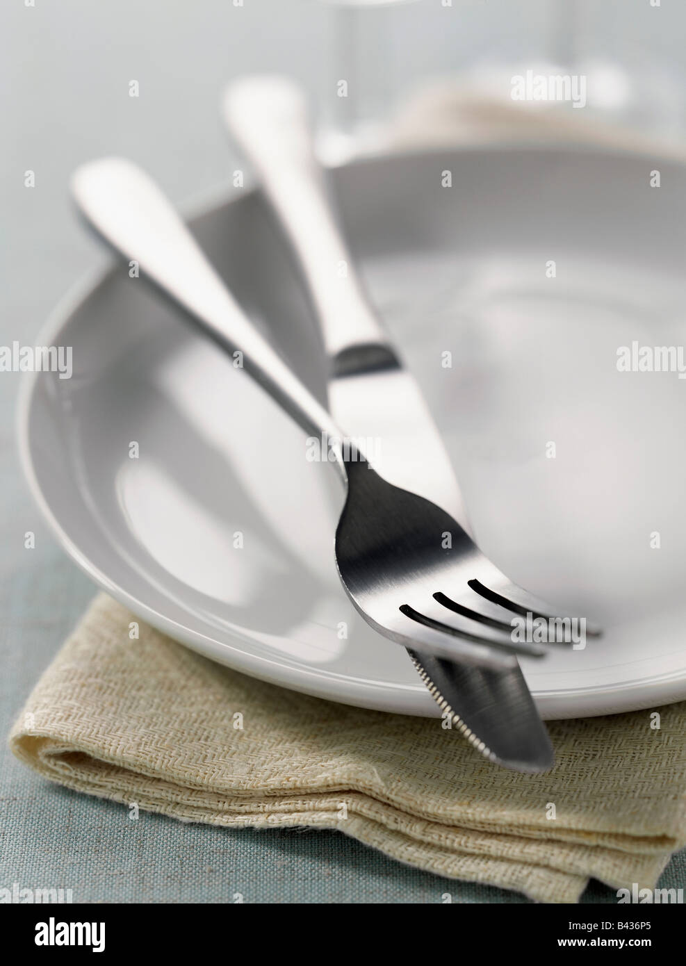 plate with cutlery Stock Photo - Alamy