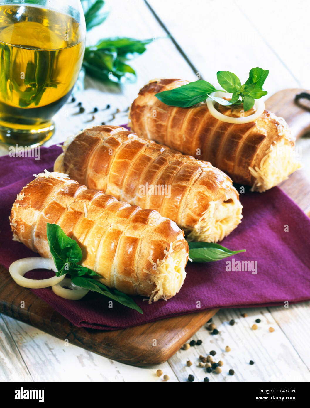 rolled puff pastry with cheese Stock Photo - Alamy