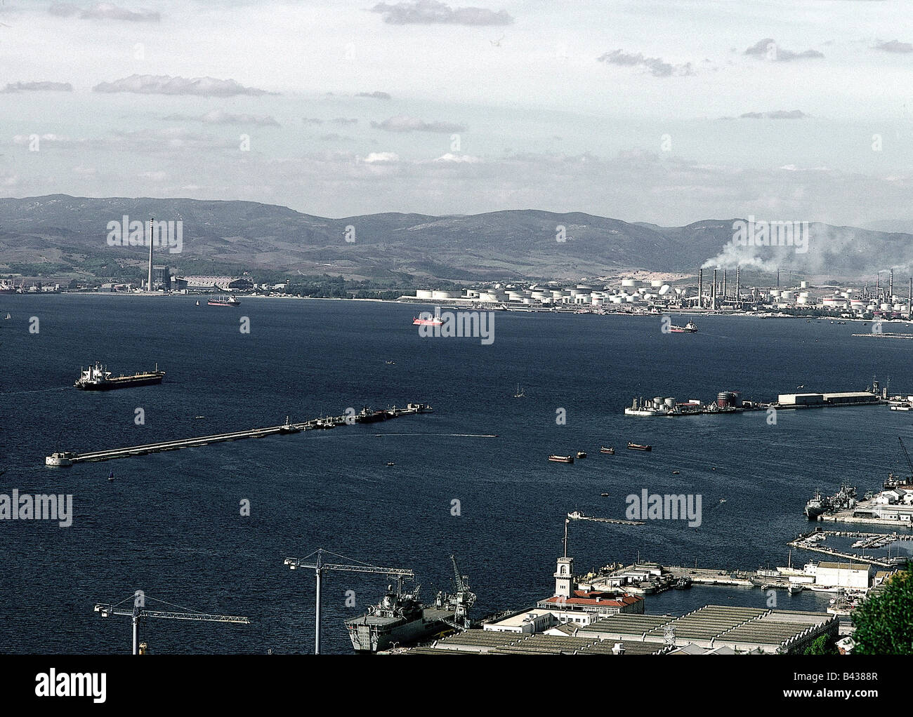 geography / travel, Spain, Gibraltar, harbour, port overview, overlook ...