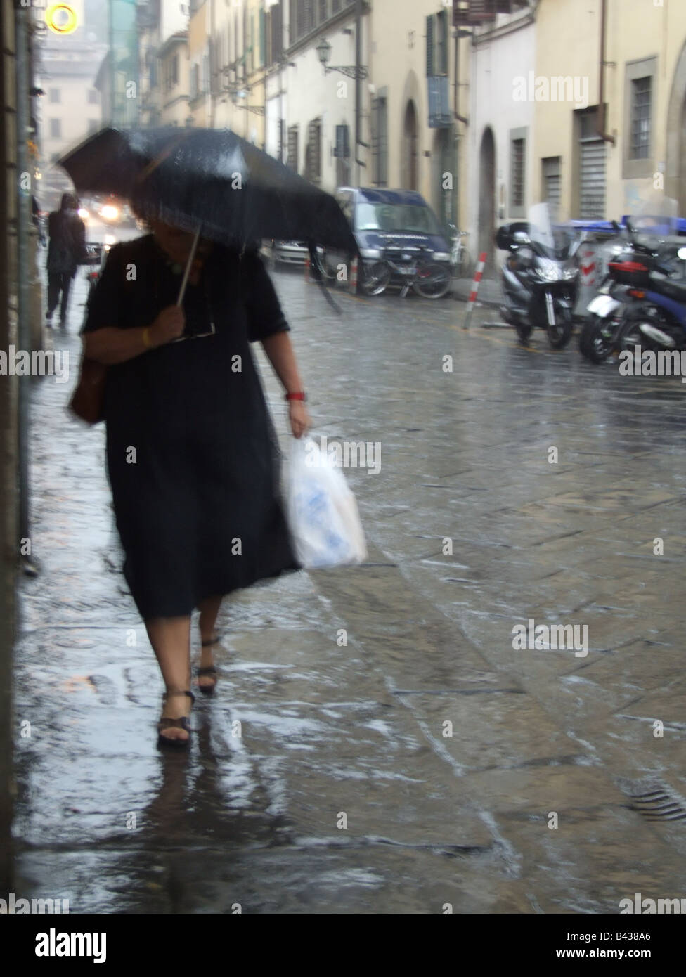 people walking in rain in street in florence, italy Stock Photo - Alamy