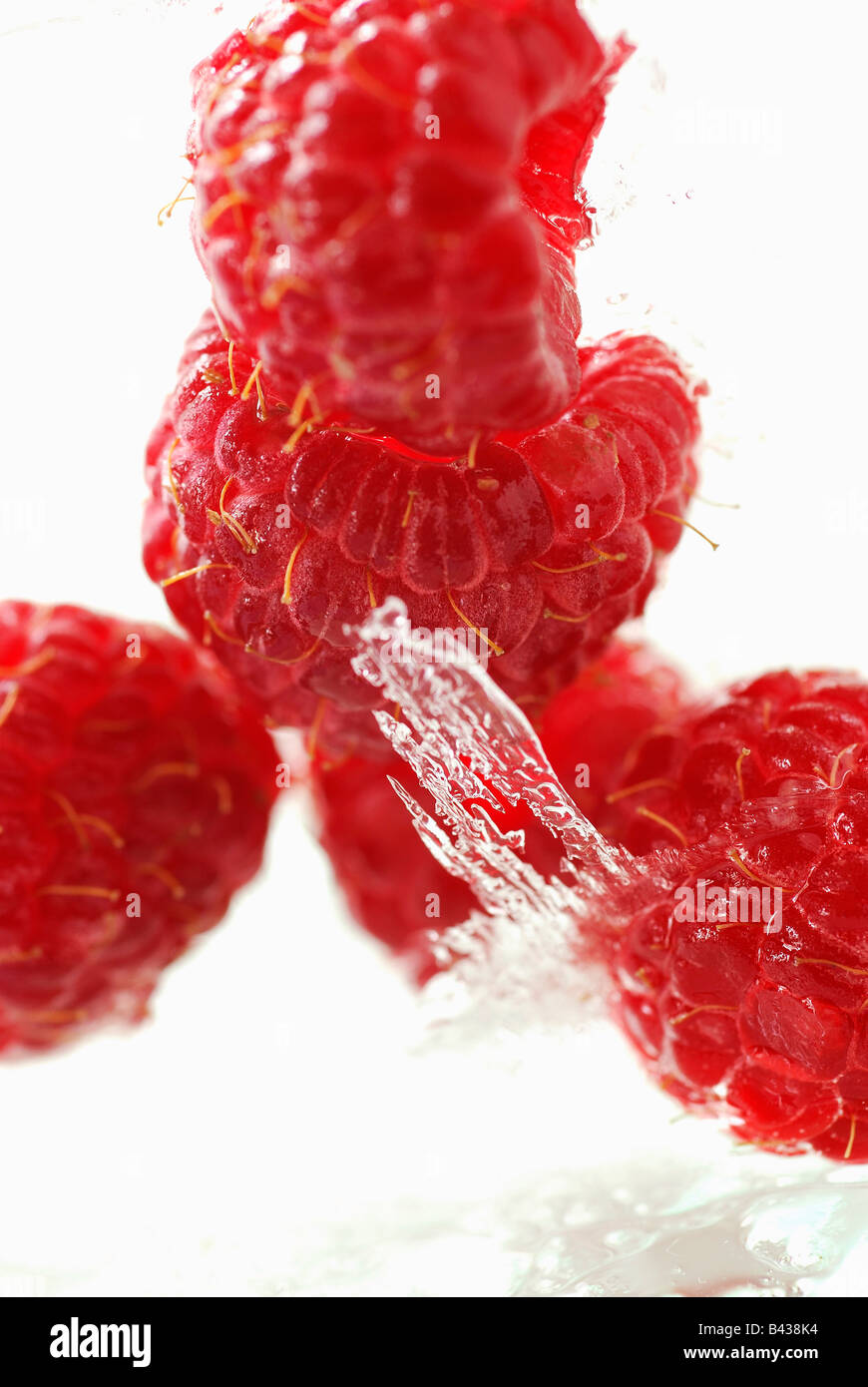 raspberries in ice Stock Photo - Alamy