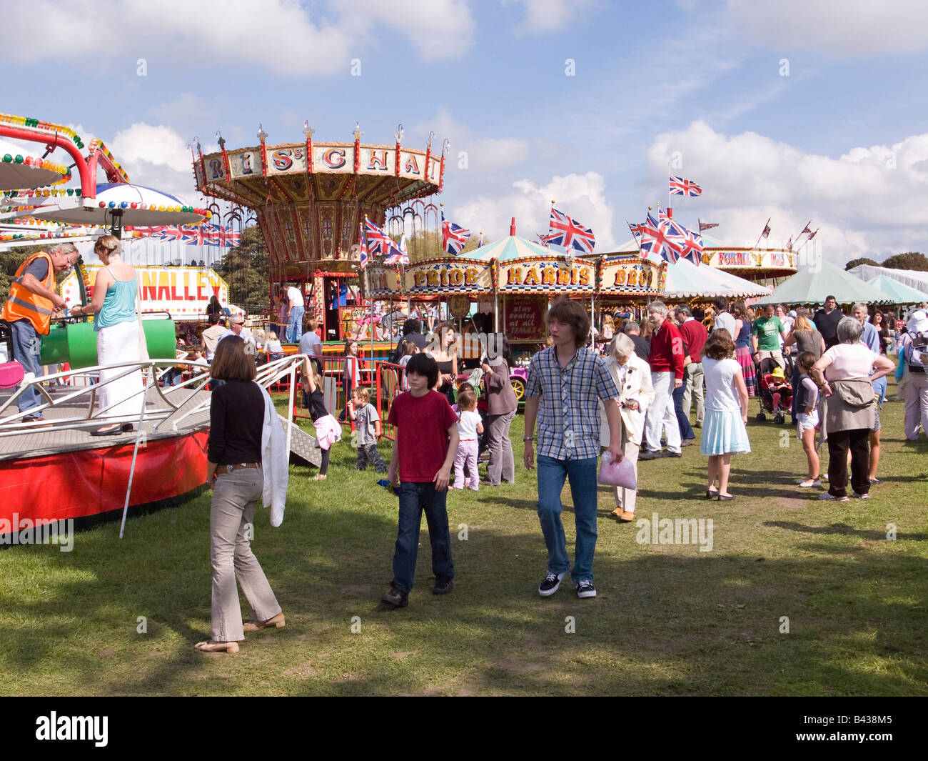 People having fun at the funfair section of Findon Sheep Fair, Findon ...