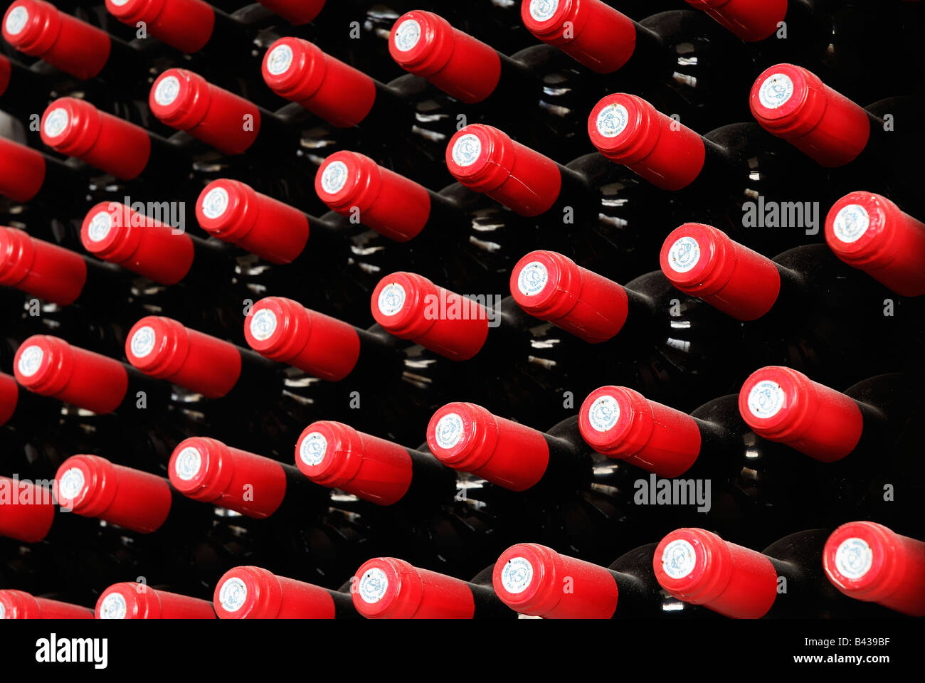 Wine bottle necks Stock Photo - Alamy