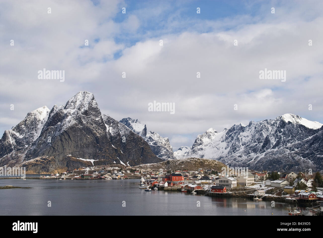 Village of Reine in early spring, Lofoten Islands, Norway Stock Photo ...