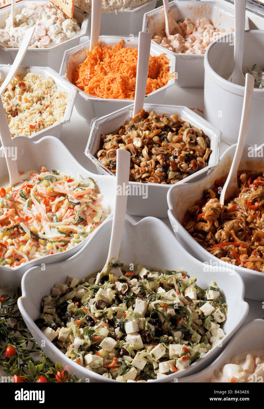 Buffet of assorted salads Stock Photo - Alamy
