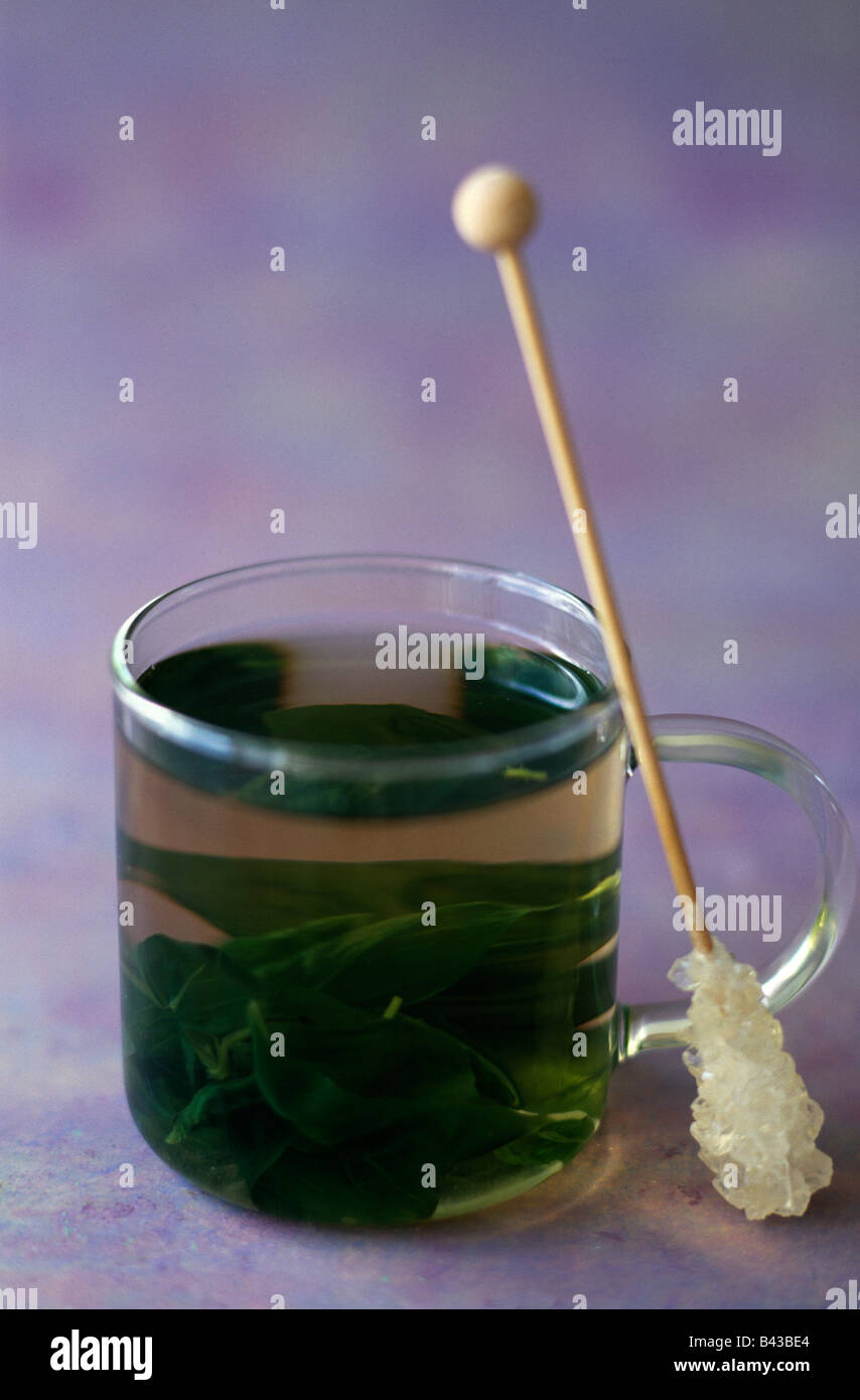 basil herbal tea Stock Photo - Alamy