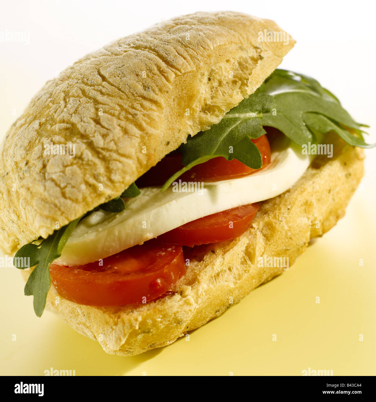 Tomato,mozzarella and rocket sandwich Stock Photo - Alamy