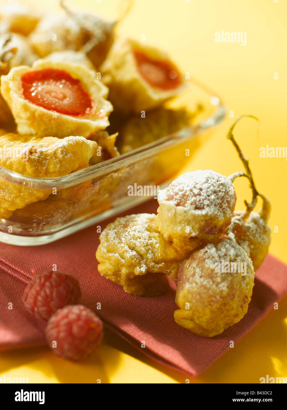 small strawberry fritters Stock Photo - Alamy