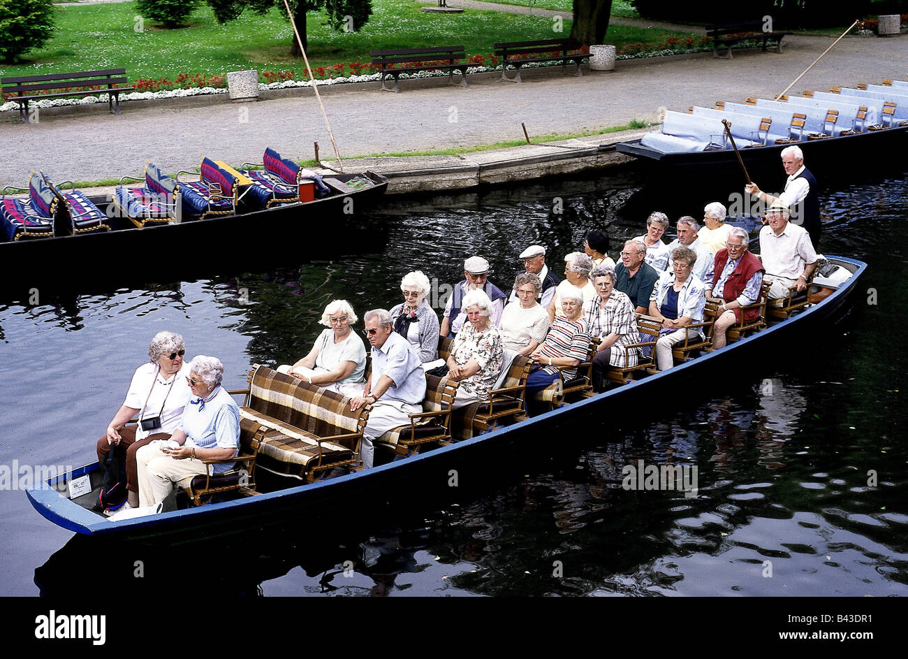 geography / travel, Germany, Brandenburg, Lubben, rowing boat, River ...