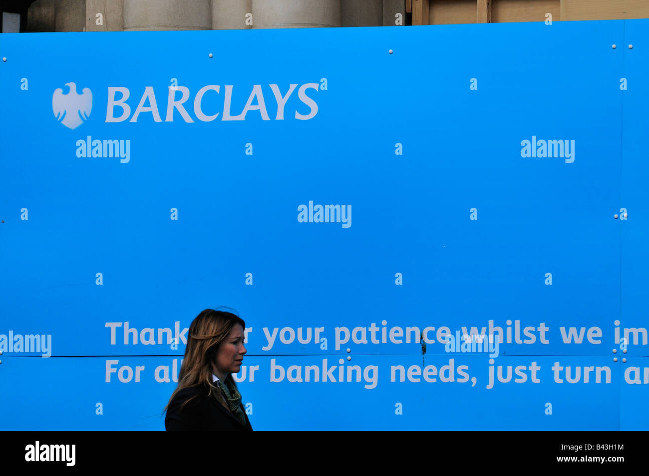 Barclays security hoarding hi-res stock photography and images - Alamy