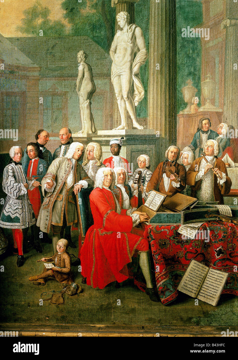 music, concerts, court concert at castle Ismaning, painting by Peter ...