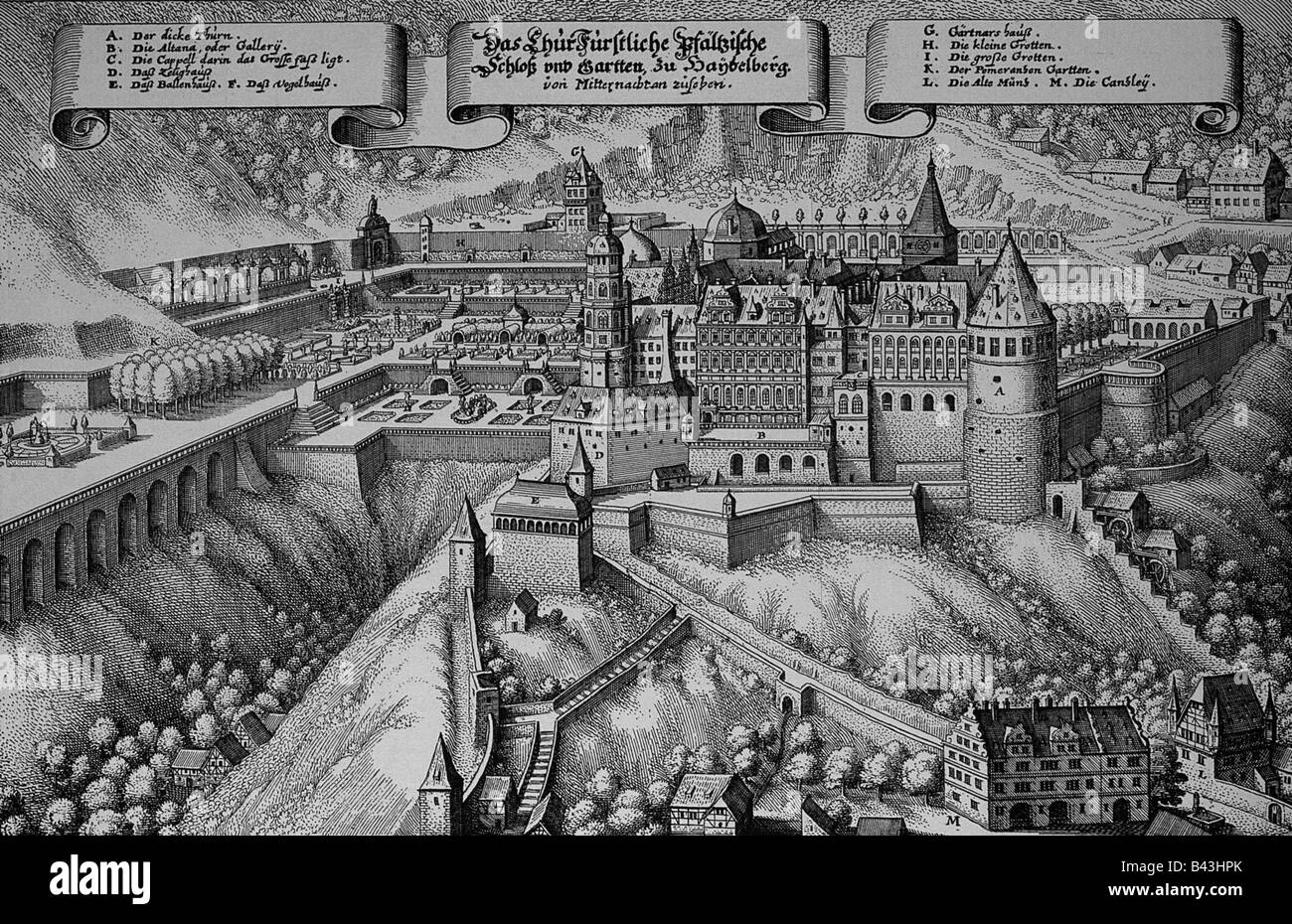 geography / travel, Germany, Heidelberg, castles, Northern view ...