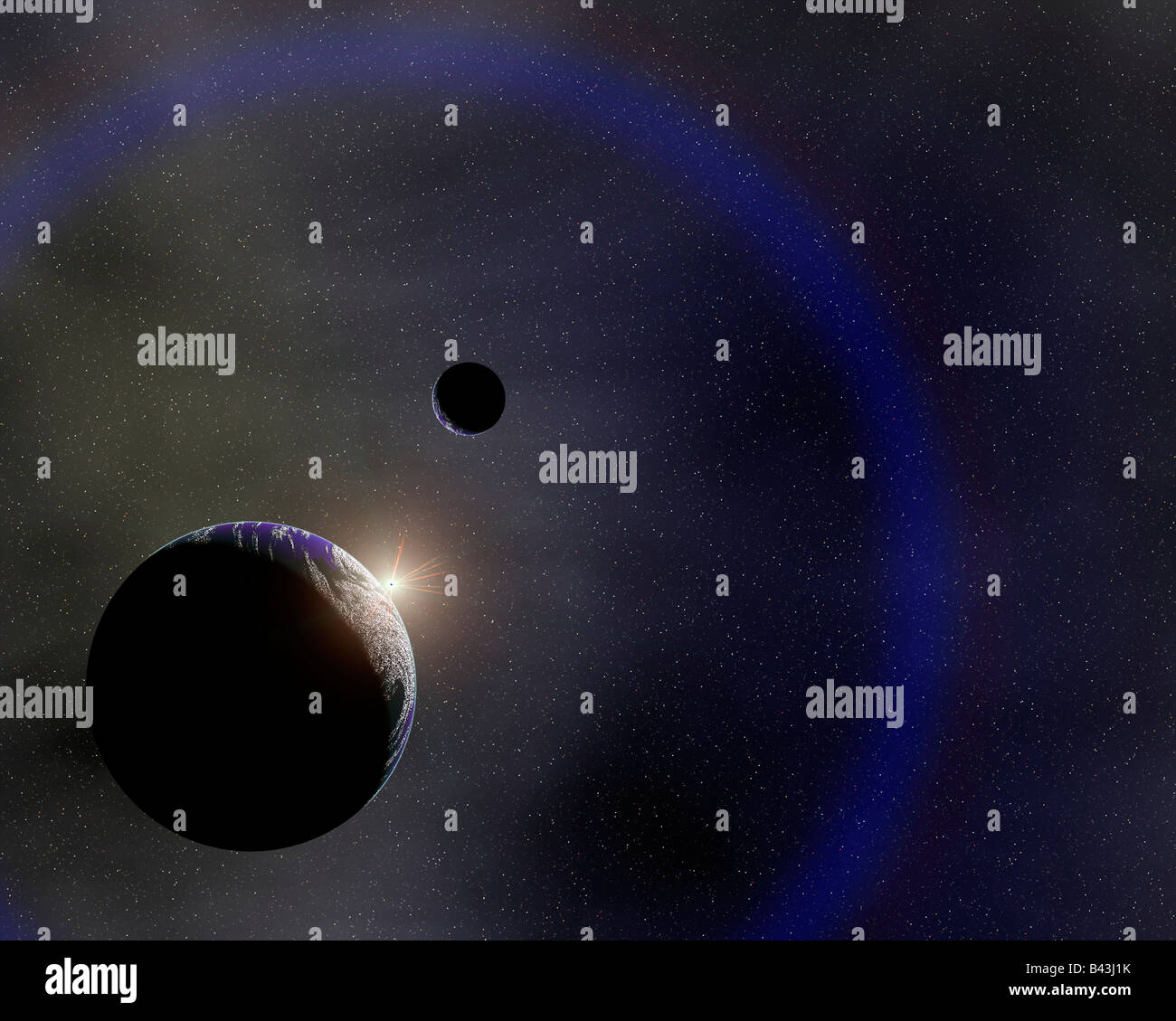 The Earth & Moon In Orbit Around The Sun Stock Photo - Alamy