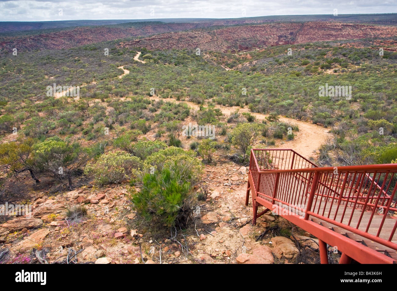 Steps down to the winding path to the Natural Window in Kalbarri ...