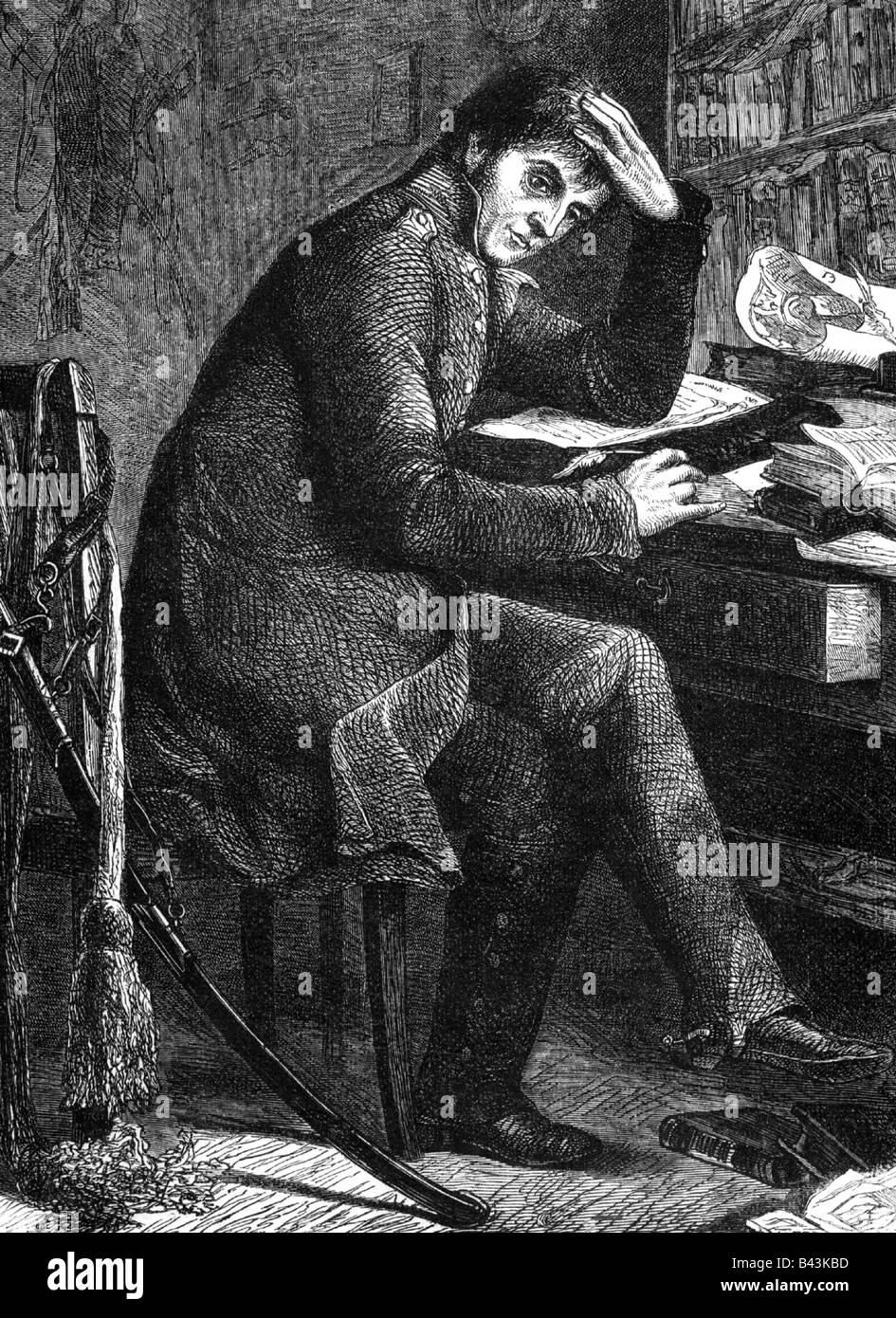 Military man writing hi-res stock photography and images - Alamy