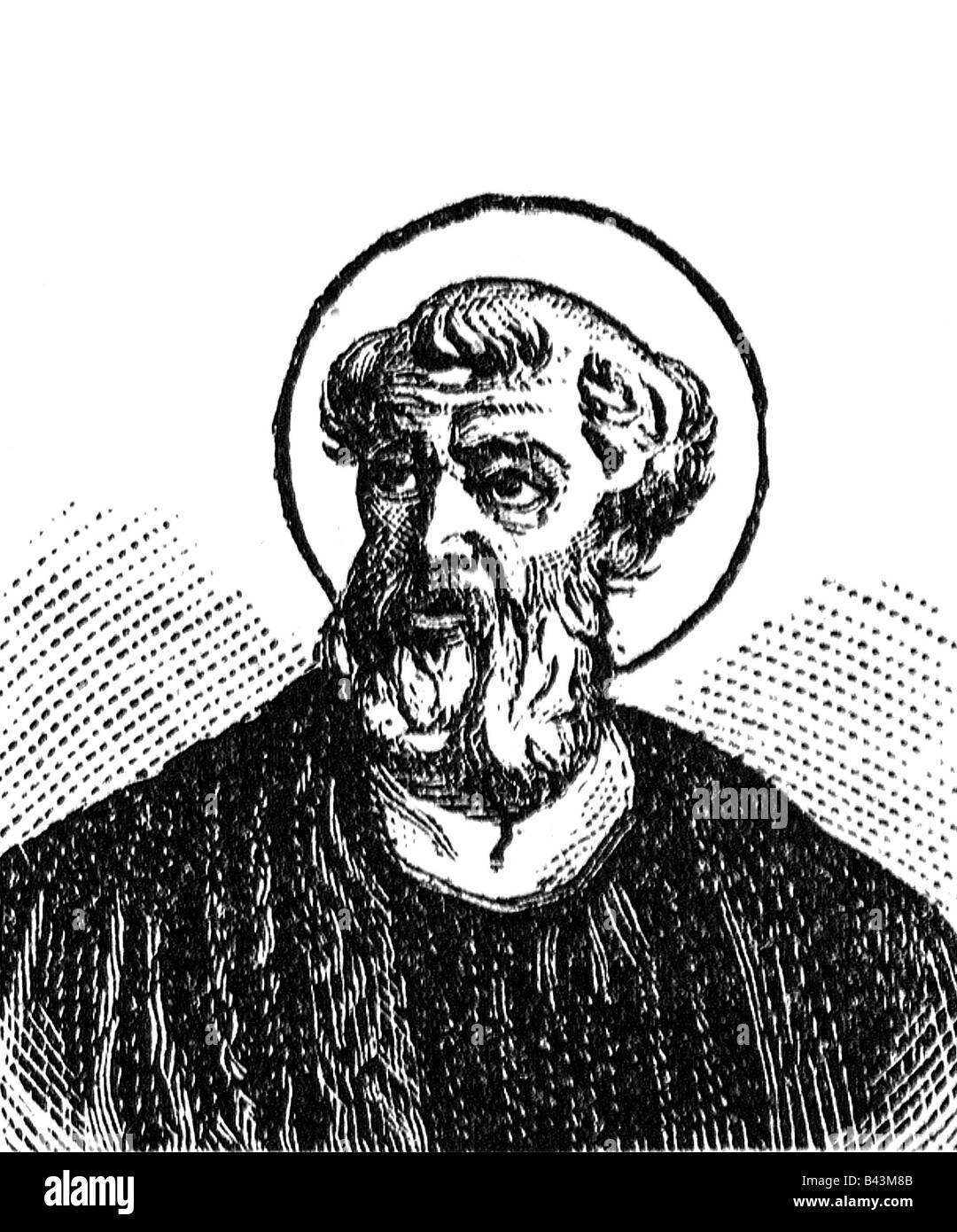 Pius I, + 155, Pope 140 - 155, Saint, portrait, wood engraving, circa ...