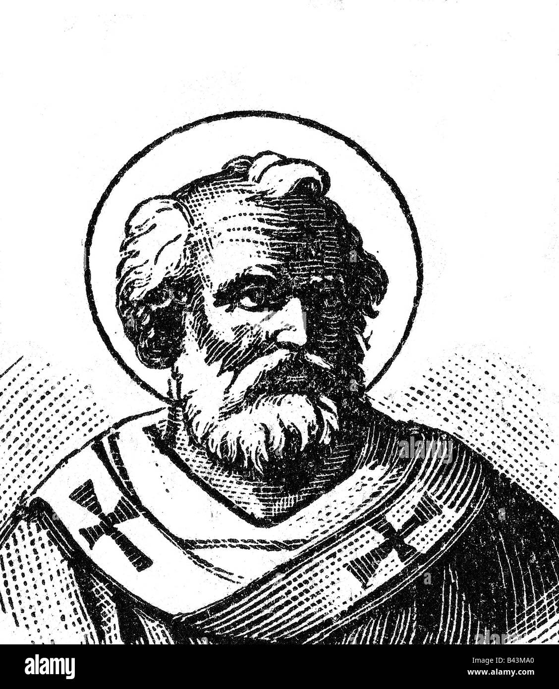 Boniface IV., + 8.5.615, Pope 15.9.608 - 8.5.615, Saint, portrait, wood ...