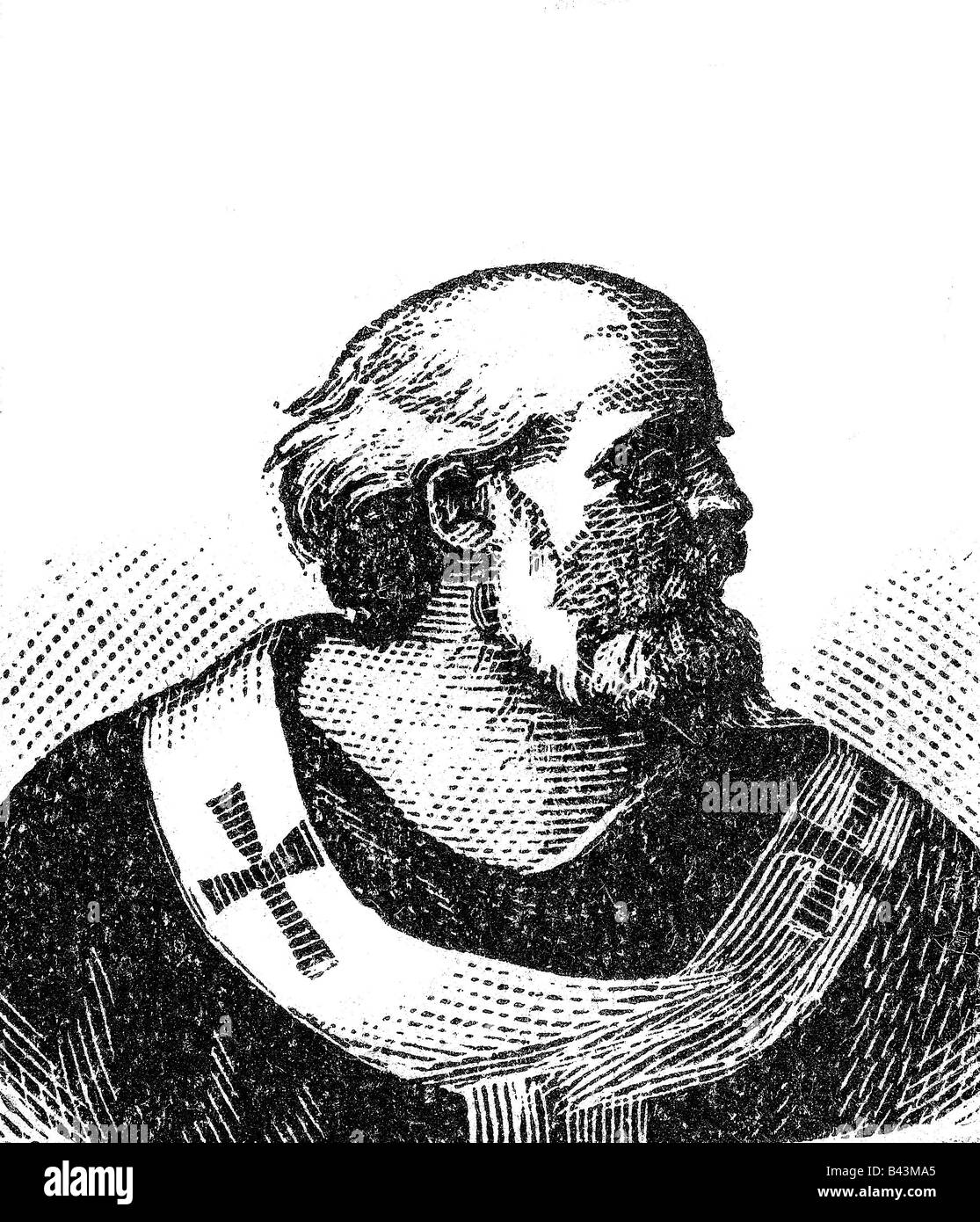 Boniface V., + 25.10.625, Pope 23.12.619 - 25.10.625, portrait, wood ...