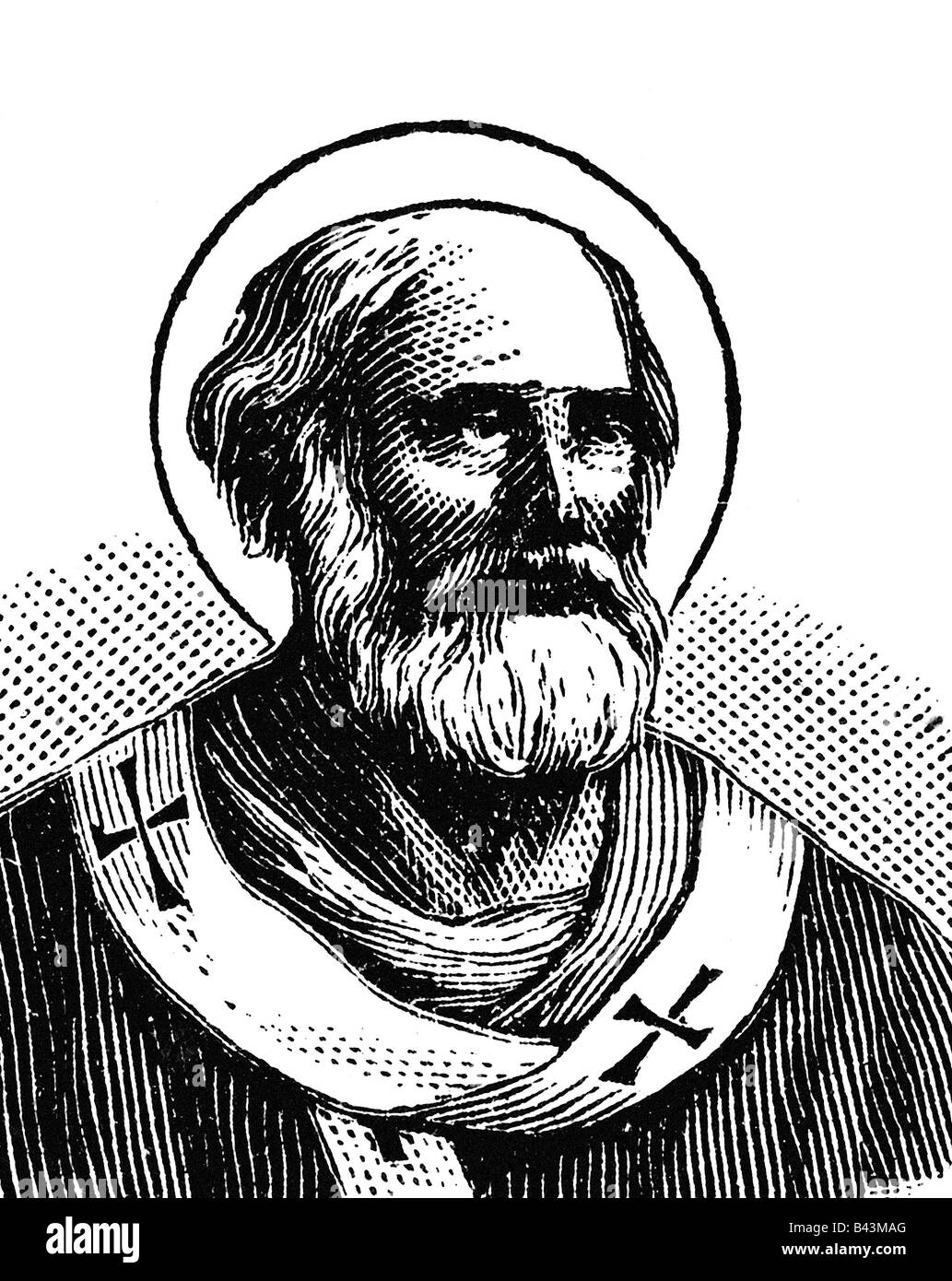 Benedict II, + 8.5.685, Pope 26.6.684 - 8.5.685, portrait, wood ...